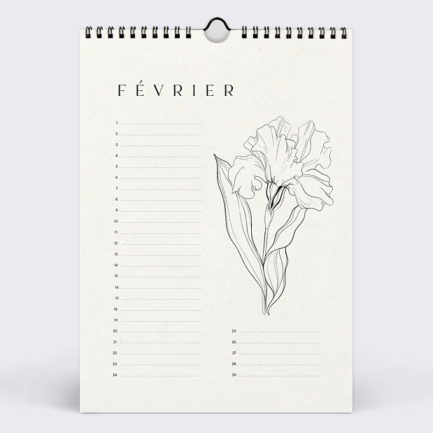 Calendrier Photo Fleurs Minimalistes - Popcarte