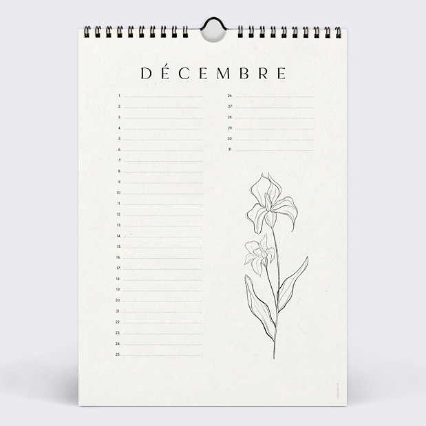 Calendrier Photo Fleurs Minimalistes - Popcarte