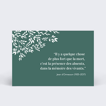 Cartes de condoléances à personnaliser
