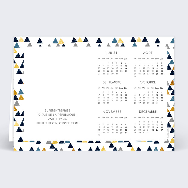 Carte de Voeux Entreprise Calendrier Petits Triangles - Popcarte