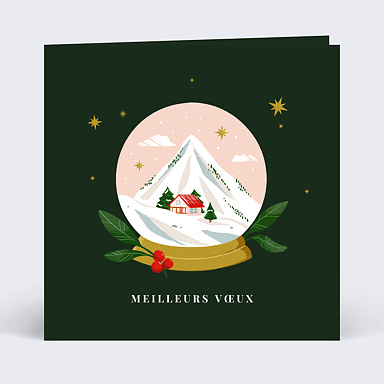 Carte de Voeux Particuliers Boule à Neige Message - Popcarte