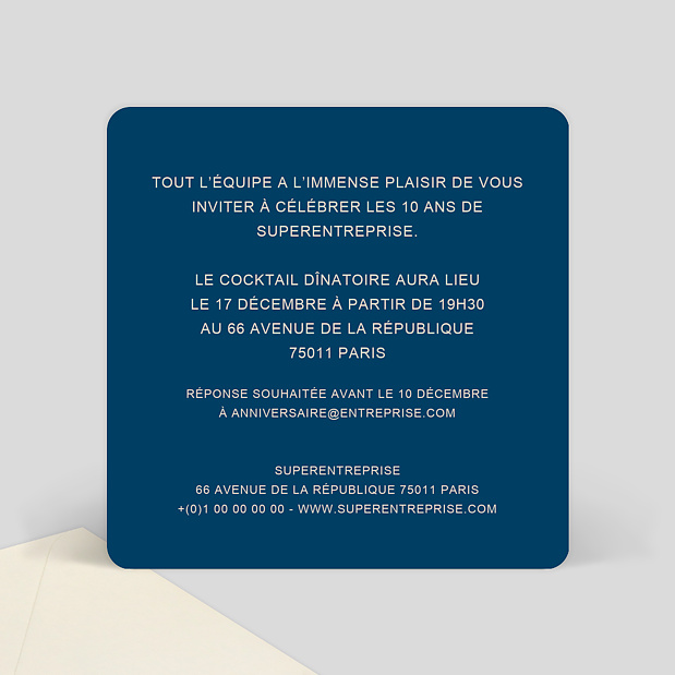 Invitation professionnelle Velours - Popcarte