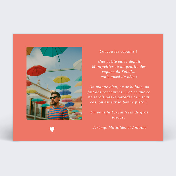 Carte Postale Bisous Ensoleillés - Popcarte