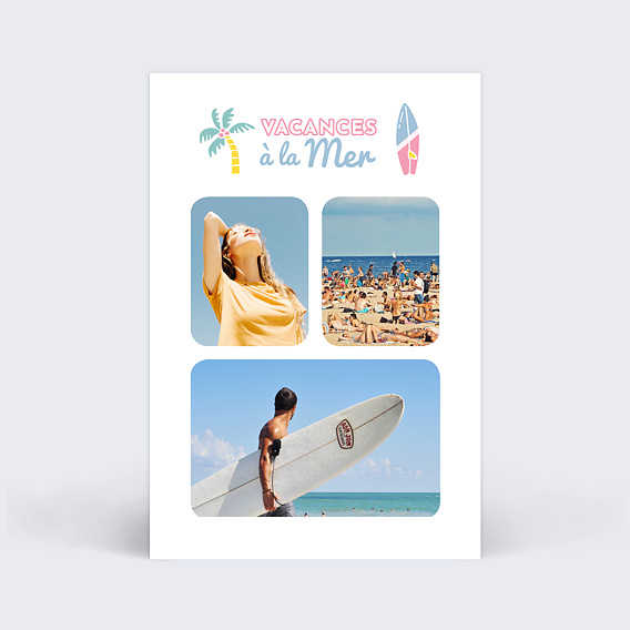 Carte postale Vacances à la mer - Popcarte