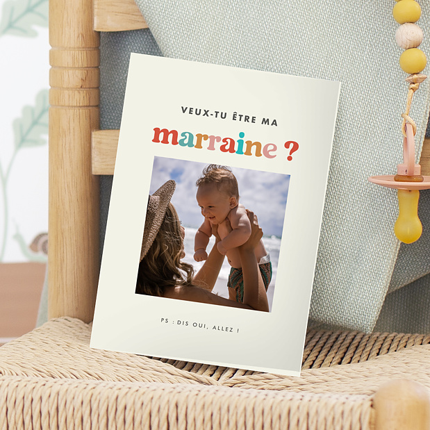 Demande Parrain Marraine Multicolore - Popcarte