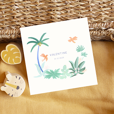 Faire-part Naissance Texte Coloré - Popcarte