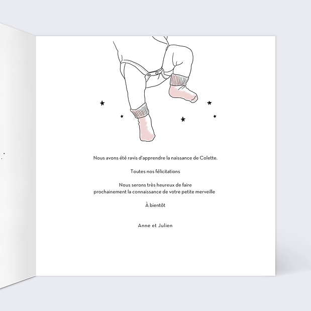 Félicitations Naissance Fille - Popcarte