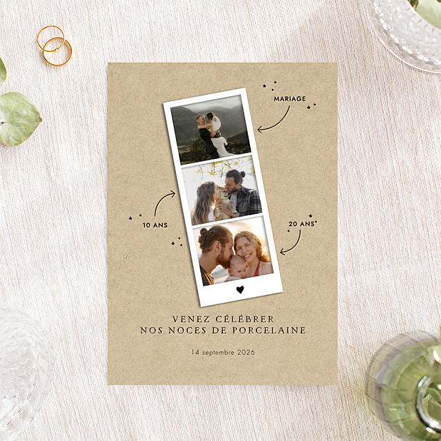 Invitation Anniversaire de Mariage Photomaton Fête - Popcarte