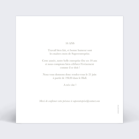 Invitation Professionnelle Silver - Popcarte