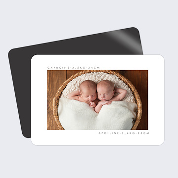 Magnet Faire-part Naissance Jumeaux Citation - Popcarte