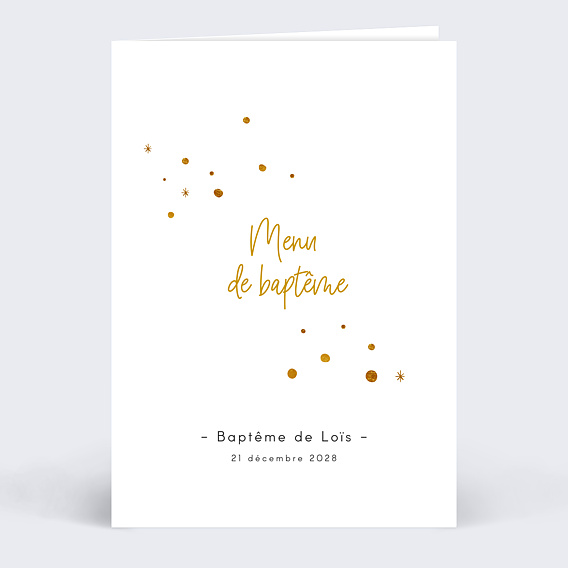 Menu de Baptême personnalisable - Popcarte