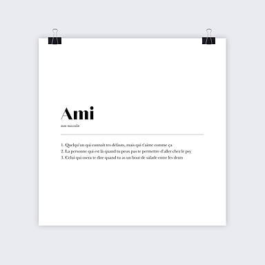 Poster Personnalisé Définition Ami Photo - Popcarte