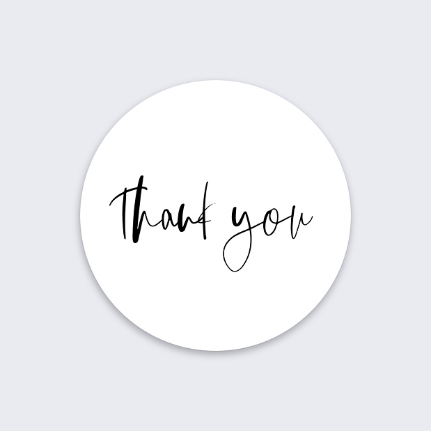 Sticker Professionnel Thank you Calligraphie - Popcarte