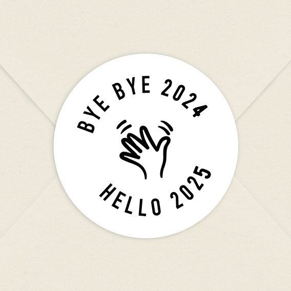 Stickers Voeux Personnalisable Bye Bye - Popcarte